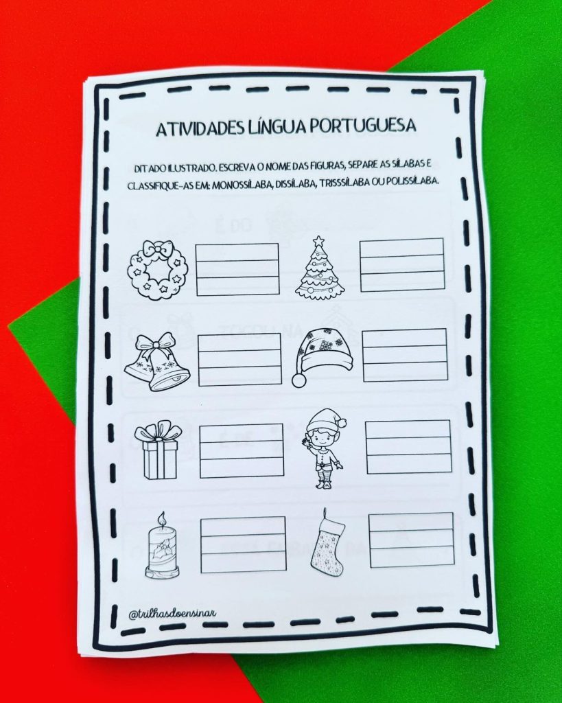 ATIVIDADES DE NATAL – LÍNGUA PORTUGUESA – TRILHAS DO ENSINAR