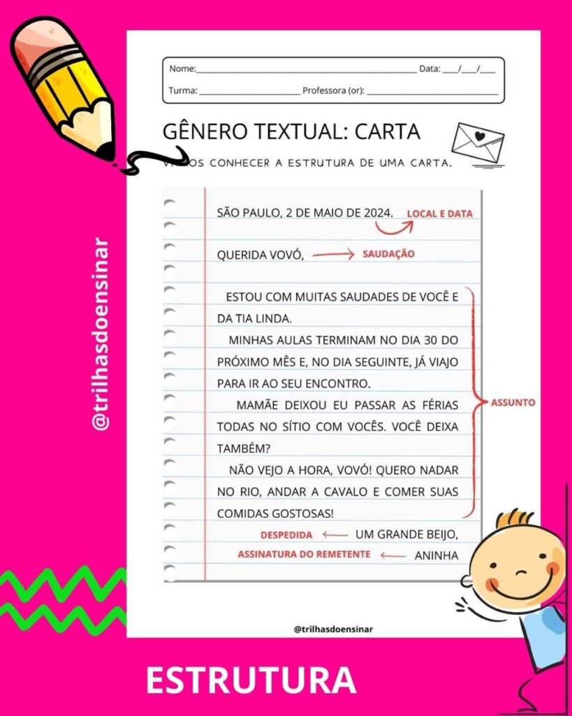 GÊNERO TEXTUAL: CARTA – TRILHAS DO ENSINAR