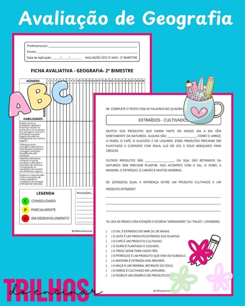 KIT AVALIAÇÕES CIÊNCIAS, GEOGRAFIA E HISTÓRIA – 2° BIMESTRE – 3° ANO ...